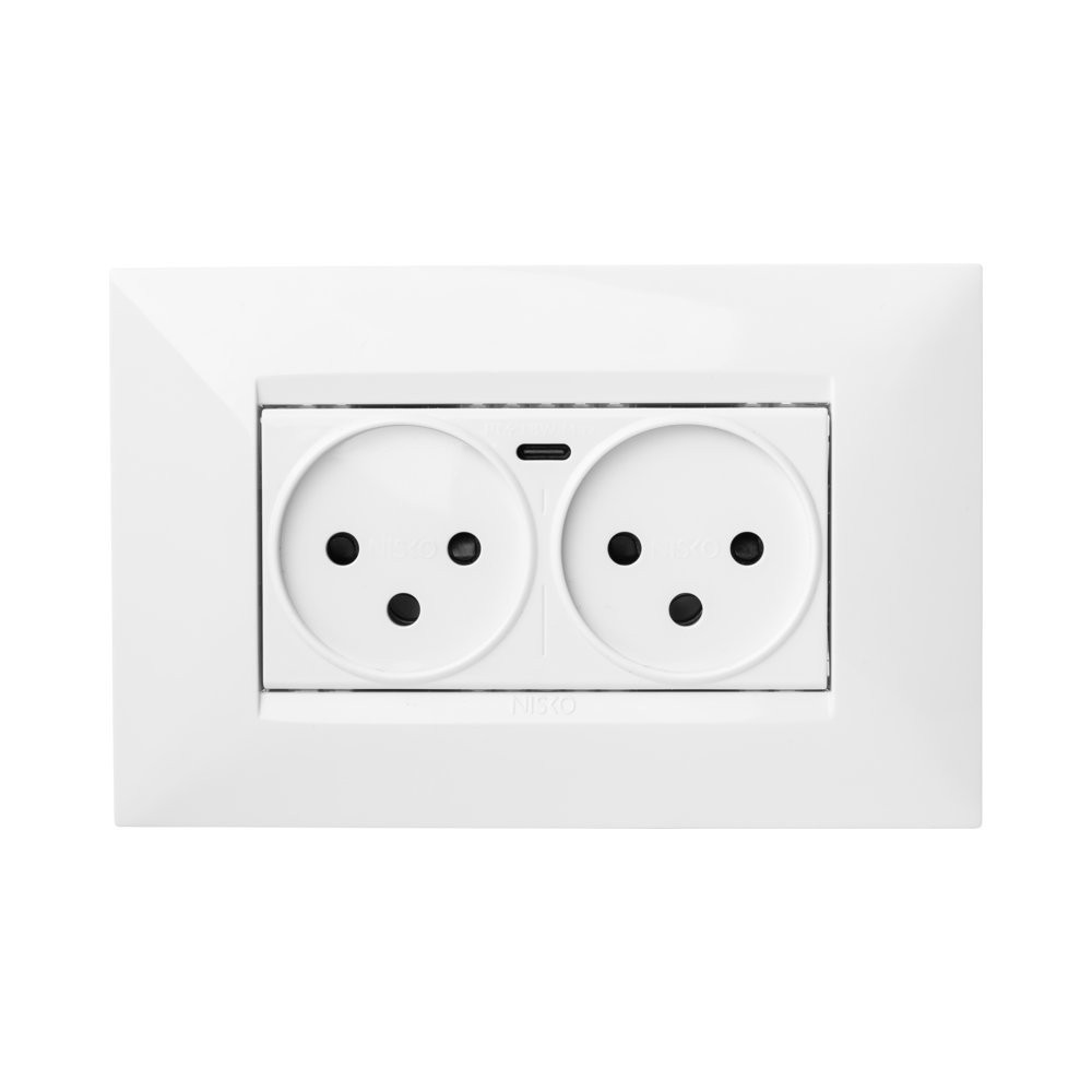 שקע כפול עם מטען Usb מהיר אוניברסלי Type C Pd ניסקו סוויץמקט 35022224