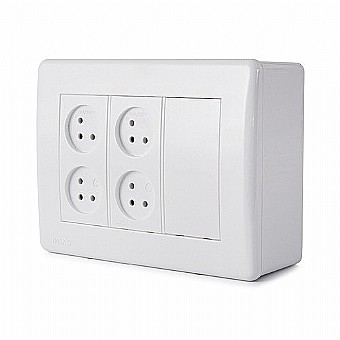 עמדת NISKO OFFICE על הטיח 6 מודול, 4 שקעים | אינסטלציה חשמלית | עמדות עבודה