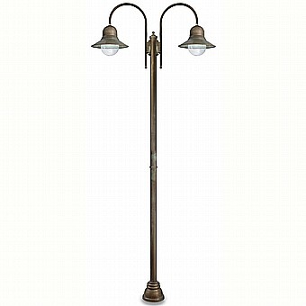 MORETTI LUCECampanula Dual Lamp Post 1792 Aged Copper Clear ...