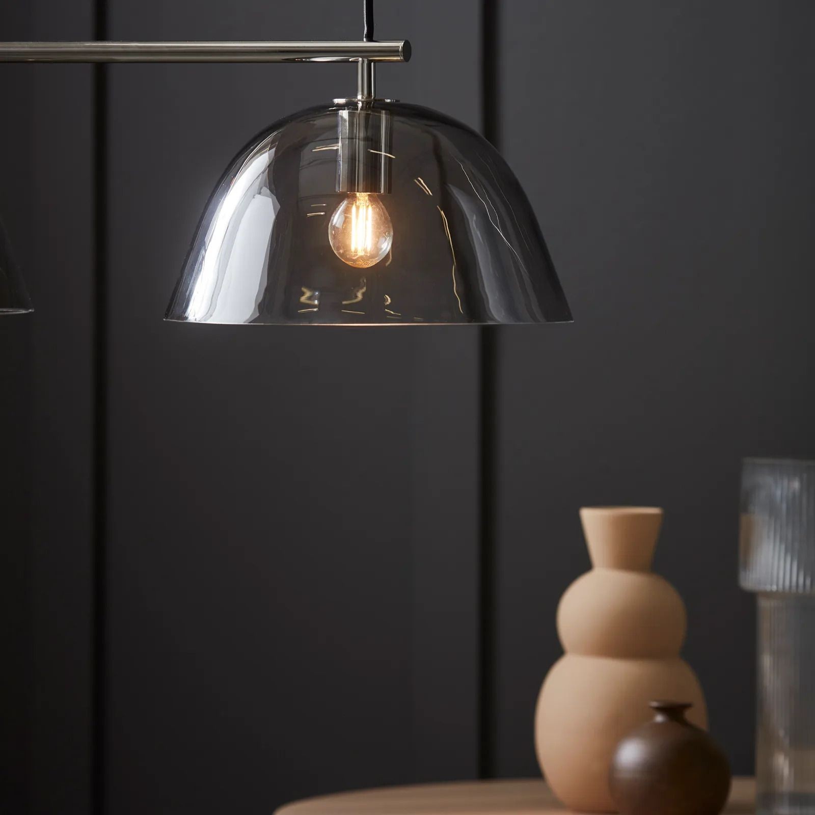 Wendo 70 ceiling lamp smoke-coloured glass