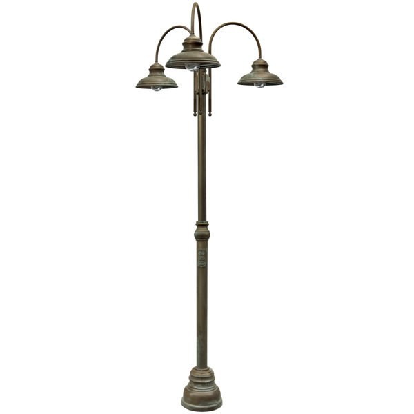 Mill Triple Lamp Post 1733 Aged Copper Opal GlassProduct Code: LIEP2253ACO